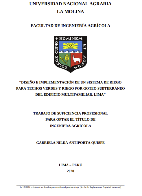 Diseño e implementación de un sistema de riego para techos verdes y ... Diseño e implementación de un sistema de riego para techos verdes y ...